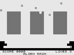 Screenshot of Alien Rain & Outrider (ZX81, 1983) - MobyGames