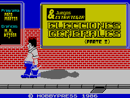 Screenshot of Elecciones Generales (ZX Spectrum, 1986) - MobyGames