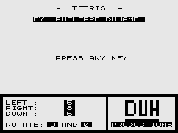 Screenshot of Tetris (ZX81, 2007) - MobyGames