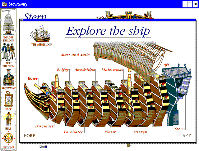 Screenshot of Stowaway!: Stephen Biesty's Incredible Cross-Sections ...