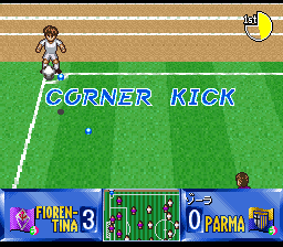 Screenshot of Shijō Saikyō League Serie A: Ace Striker (SNES, 1995 ...