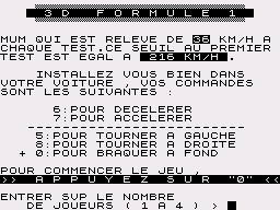 Screenshot of 3D Formule 1 (ZX81, 1984) - MobyGames