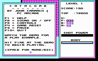 Screenshot of Catacomb (DOS, 1990) - MobyGames