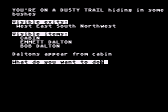 Screenshot of The Dalton Gang (Atari 8-bit, 1982) - MobyGames