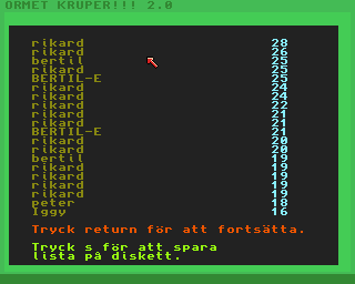 Screenshot of Ormet kruper!!! (Amiga, 1989) - MobyGames