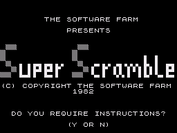 Screenshot of Super Scramble (ZX81, 1982) - MobyGames