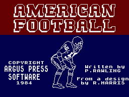 Screenshot of American Football (ZX Spectrum, 1984) - MobyGames