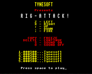 Screenshot of Rig Attack (Electron, 1984) - MobyGames