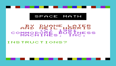 Space Math (1981) - MobyGames