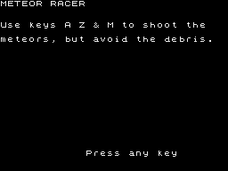Meteor Racer (1983) - MobyGames