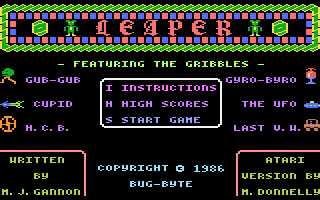 Screenshot of Leaper (Atari 8-bit, 1986) - MobyGames