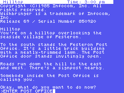 Screenshot of Wishbringer (Tatung Einstein, 1985) - MobyGames