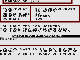 Screenshot of Baron (ZX Spectrum, 1983) - MobyGames