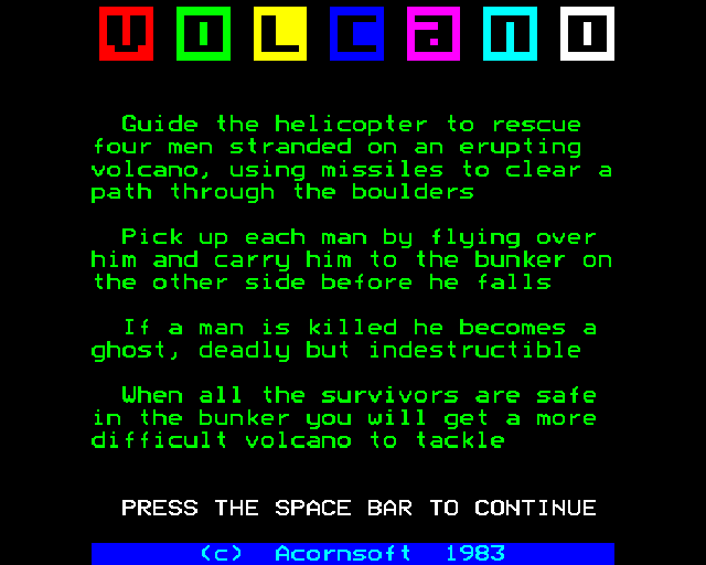 Volcano (1984) - MobyGames