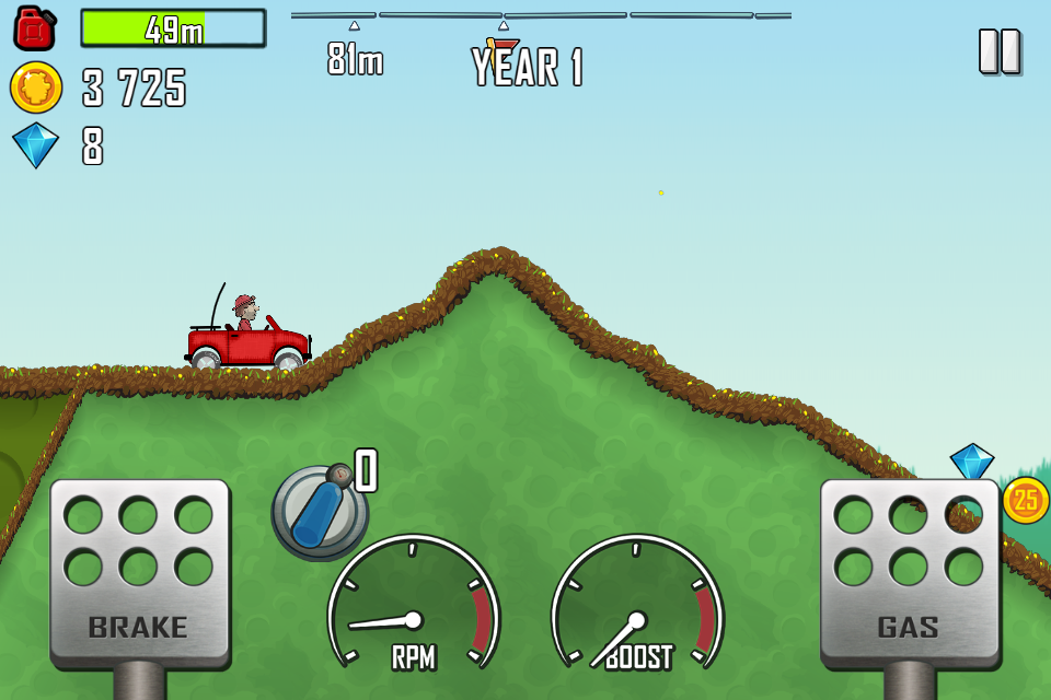 Screenshot of Hill Climb Racing (iPhone, 2012) - MobyGames