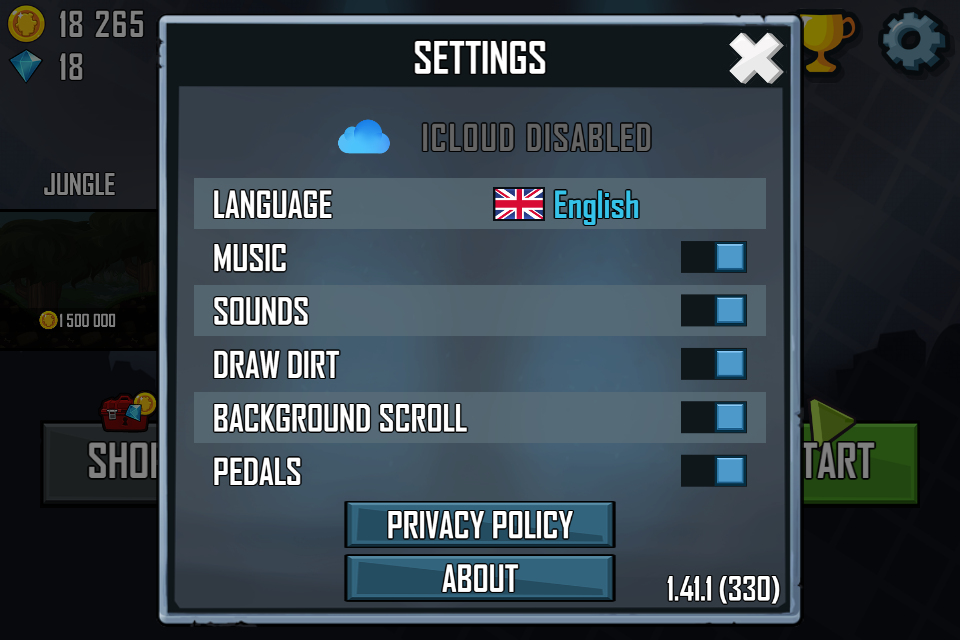 Screenshot of Hill Climb Racing (iPhone, 2012) - MobyGames