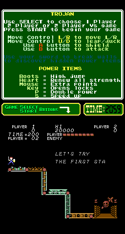 Screenshot of Trojan (Arcade, 1986) - MobyGames