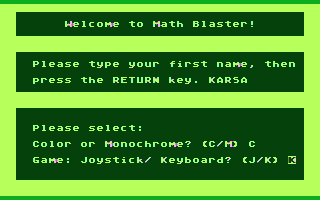 Screenshot of Math Blaster! (Atari 8-bit, 1983) - MobyGames