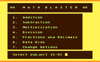 Screenshot of Math Blaster! (Atari 8-bit, 1983) - MobyGames
