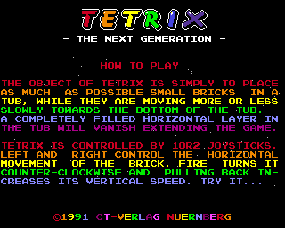 Screenshot of Tetrix: The Next Generation (Amiga, 1992) - MobyGames