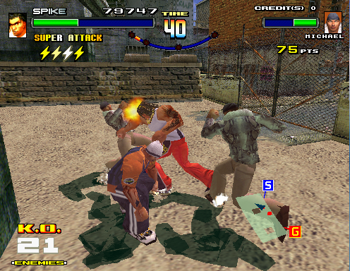Screenshot of Spikeout: Digital Battle Online (Arcade, 1998) - MobyGames