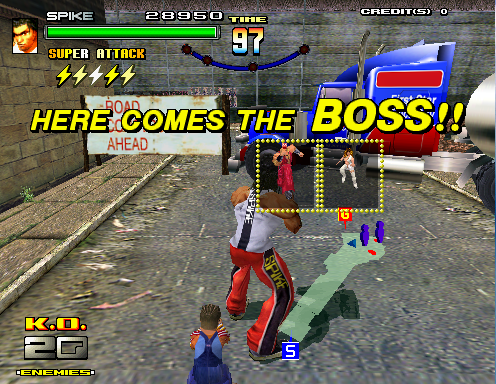 Screenshot of Spikeout: Digital Battle Online (Arcade, 1998) - MobyGames