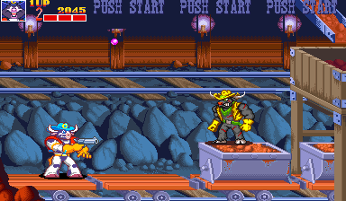 Screenshot of Wild West C.O.W. Boys of Moo Mesa (Arcade, 1992) - MobyGames