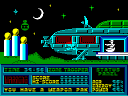 Screenshot of Zone Trooper (ZX Spectrum, 1988) - MobyGames