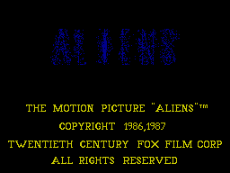 Screenshot of Aliens: The Computer Game (ZX Spectrum, 1986) - MobyGames