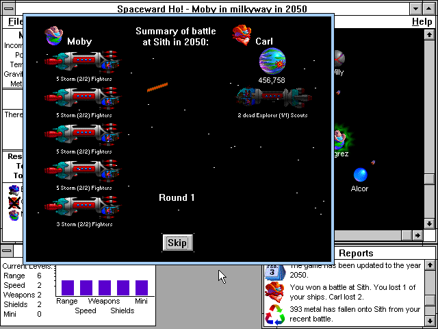 Screenshot of Spaceward Ho! (Windows 3.x, 1992) - MobyGames