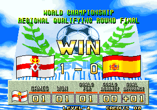 Screenshot of The Ultimate 11: SNK Football Championship (Arcade, 1996 ...