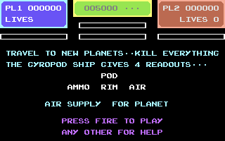 Screenshot of Gyropod (Commodore 64, 1984) - MobyGames