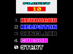 Screenshot of Planet 10 (ZX Spectrum, 1989) - MobyGames