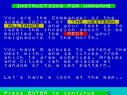 Screenshot of Strategy 1 - Invasion (ZX Spectrum, 1983) - MobyGames