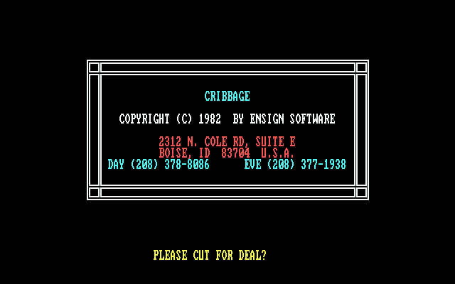 Cribbage (1982) - MobyGames