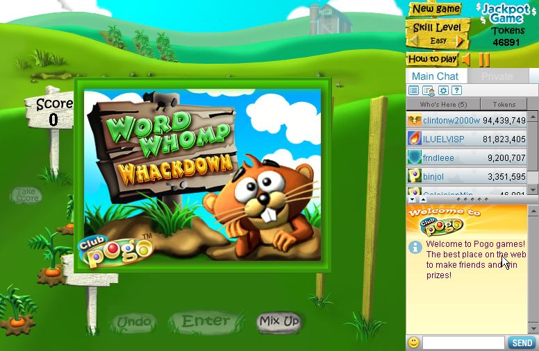 Screenshot of Word Whomp Whackdown (Browser, 2004) - MobyGames