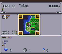 Screenshot of Sid Meier's Civilization (SNES, 1991) - MobyGames