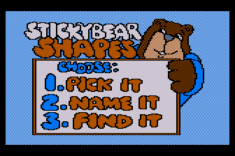 Screenshot of Stickybear: Shapes (Atari 8-bit, 1983) - MobyGames