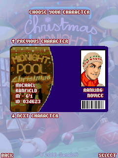 Screenshot of Christmas Midnight Pool (J2ME, 2006) - MobyGames