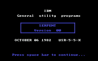 Serpent (1982) - MobyGames
