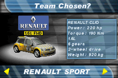 Screenshot of V-Rally 3 (Game Boy Advance, 2002) - MobyGames