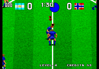 Screenshot of Tecmo World Soccer '96 (Arcade, 1996) - MobyGames
