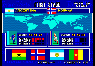Screenshot of Tecmo World Soccer '96 (Arcade, 1996) - MobyGames