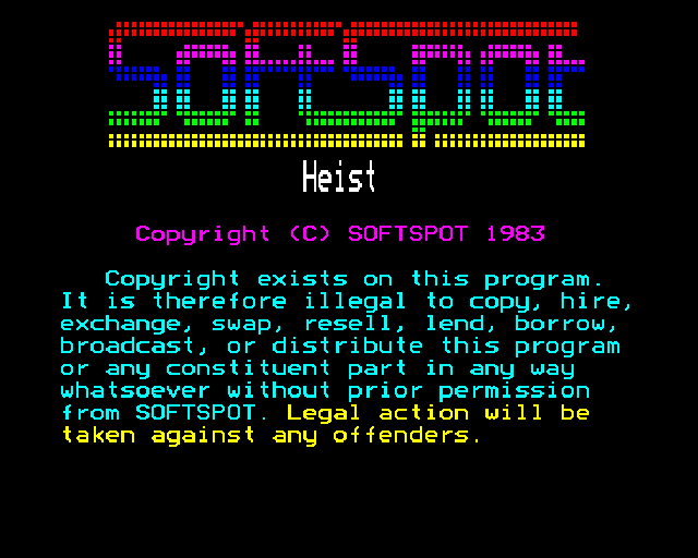 Heist (1983) - MobyGames