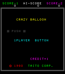 Screenshot of Crazy Balloon (Arcade, 1980) - MobyGames