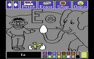 Screenshot of The Sesame Street Crayon: Letters For You (Commodore 64 ...