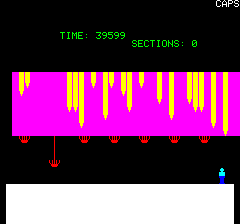 Screenshot of Killer Caverns (Oric, 1983) - MobyGames