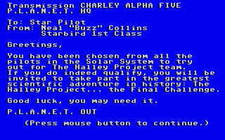 Screenshot of The Halley Project: A Mission In Our Solar System (Amiga, 1985) - MobyGames