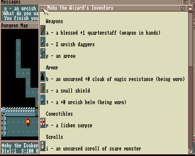 Screenshot of NetHack (Amiga, 1987) - MobyGames