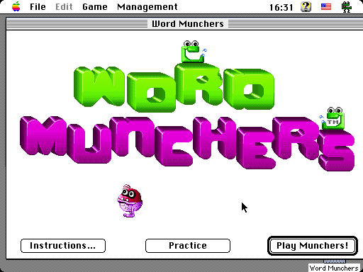 Screenshot of Word Munchers (Macintosh, 1985) - MobyGames